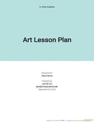 Art Lesson Plan Template - 15+ Free Word, PDF Documents Download