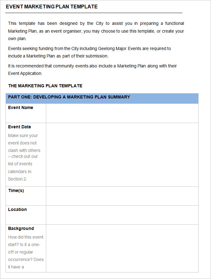 Event Marketing Plan Template - 7+ Free Word Documents Download