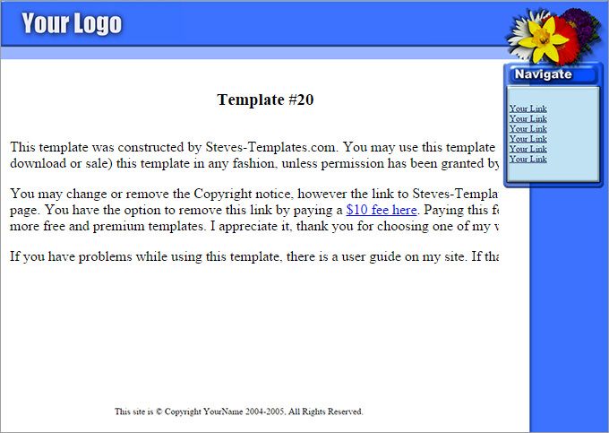 Blank Website Templates