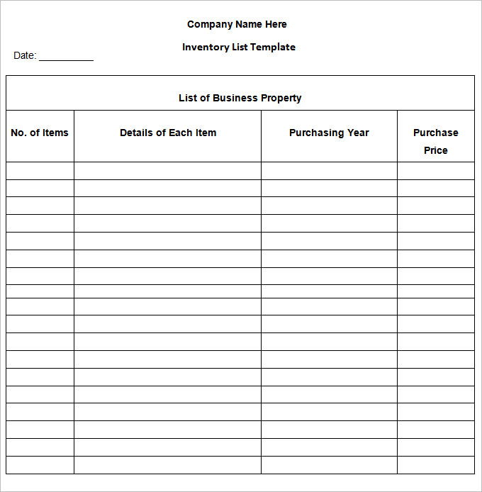 16+ Inventory List Template in Word | Google Docs | Google Sheets | Excel | Apple Numbers ...
