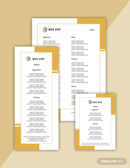 Blank Menu - 46+ Free Templates in PSD, EPS, PDF, Pages