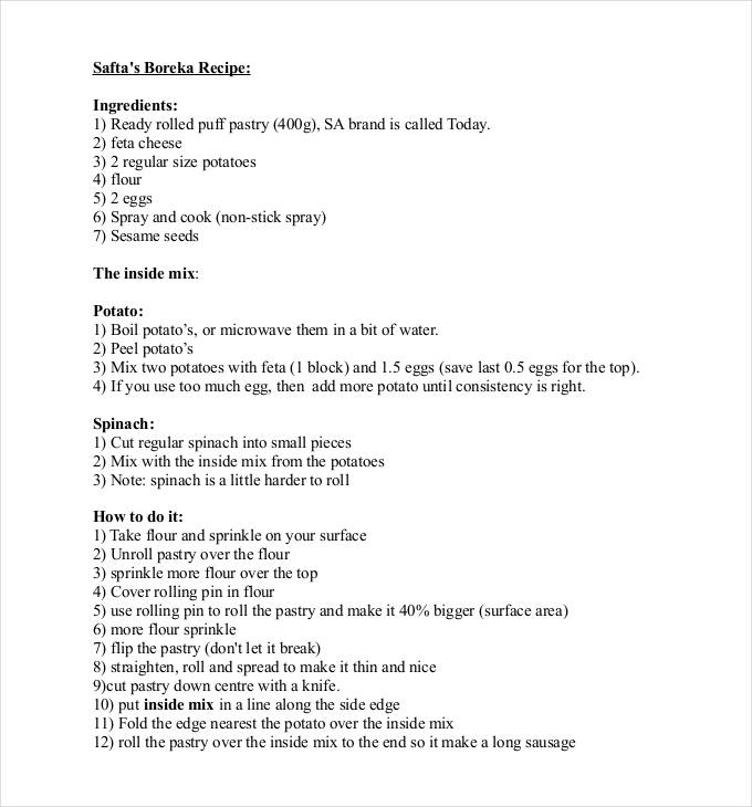 43 Amazing Blank Recipe Templates For Enterprising Chefs PDF DOC