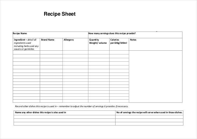 43 Amazing Blank Recipe Templates For Enterprising Chefs PDF DOC