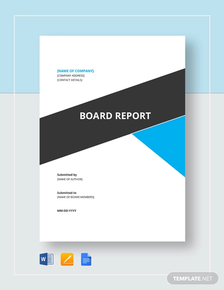 24+ Board Report Templates in PDF | MS Word | Apple Pages | Google Docs