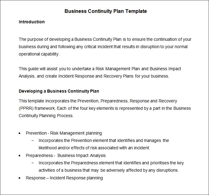 Free Business Continuity Plan Download Cocknexc