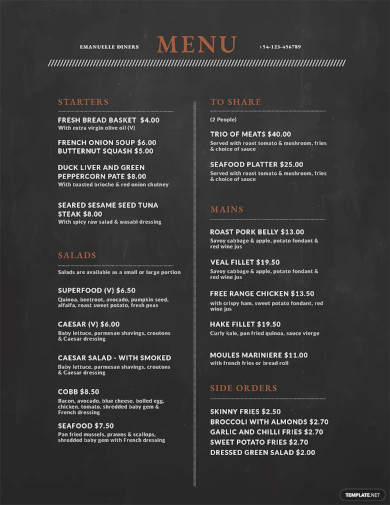 35+ Price Menu Templates - Free Sample, Example Format Download!