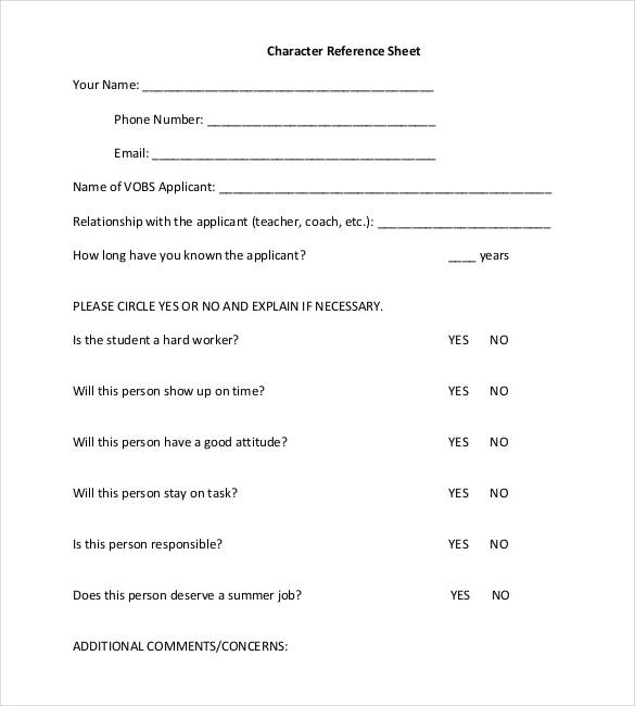 Reference Sheet Template - 34+ Free Word, PDF Documents Download