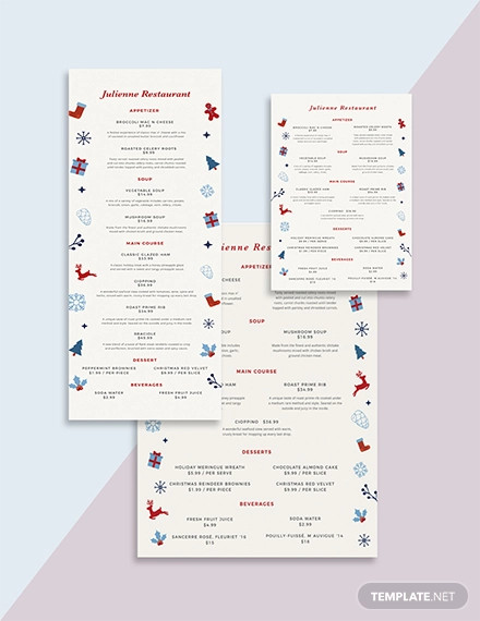 Christmas Menu 35 Free Templates In PSD EPS AI Word