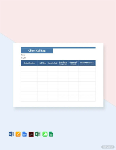 29+ Call Log Templates - DOC, PDF, Excel