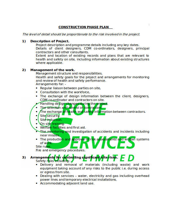 16+ FREE Construction Phase Plan Templates - DOC, PDF