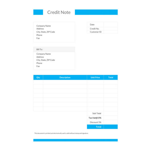 23+ Credit Note Templates - Word, Excel, PDF