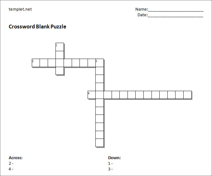 Crossword Puzzle Templates Free Blank To Start Using It You Need To