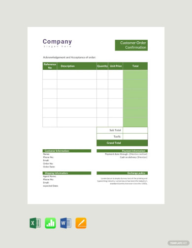 39+ Order Confirmation Templates - PDF, DOC