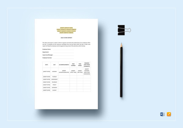 82+ Daily Report Templates - Word, PDF, Excel, Google Docs
