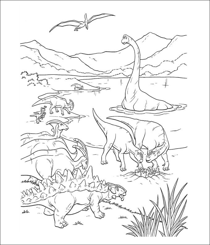 30+ Dinosaur Coloring Page Templates in Illustrator, PDF, PNG, SVG, JPG ...