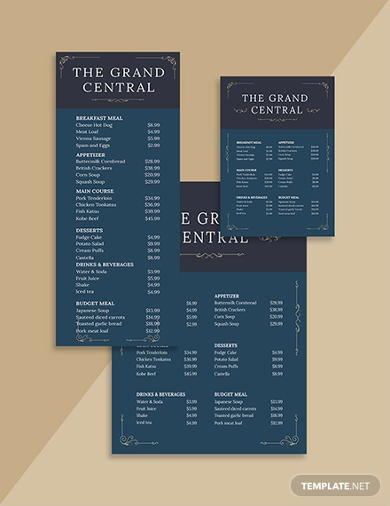 Menu - Free 28+ Templates in PDF, MS Word, Excel, PSD, AI, Publisher, Pages