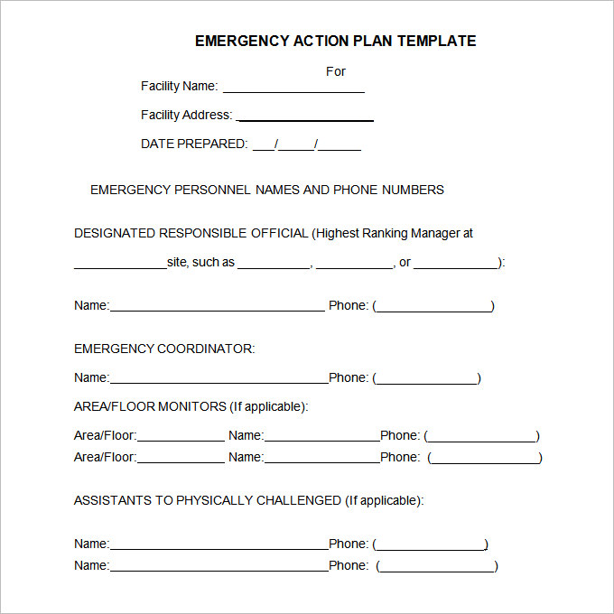15+ Emergency Action Plan Template - Word,Excel, PDF