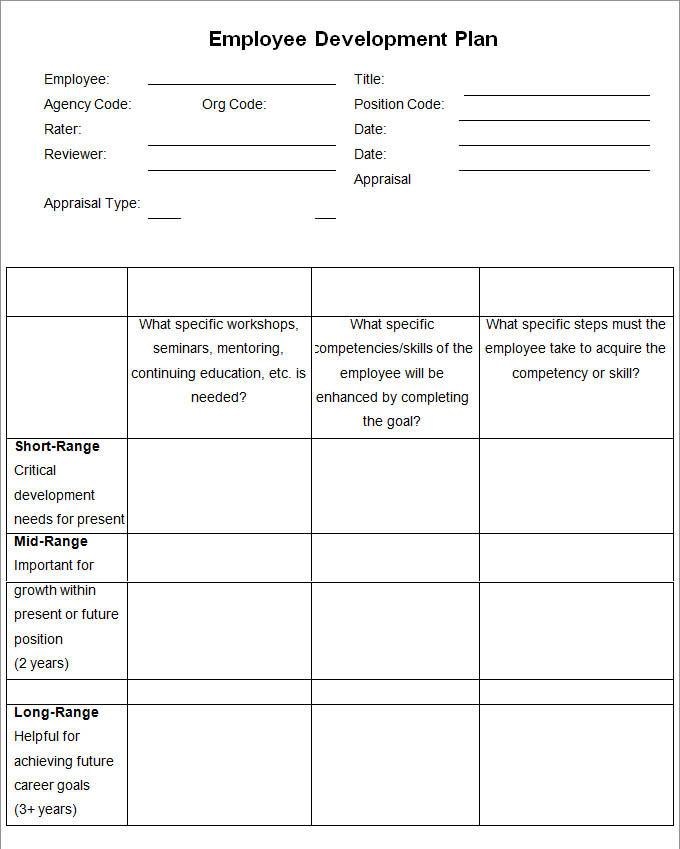 Free Employee Development Plan Template Excel PRINTABLE TEMPLATES