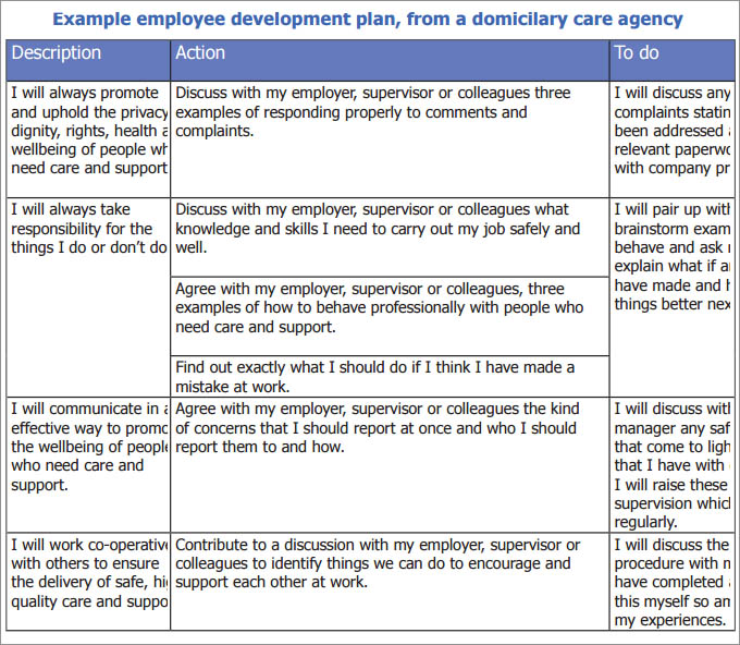 Template For Employee Development Plan