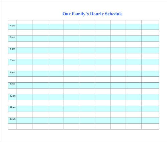 Hourly Schedule Template - 34+ Free Word, Excel, PDF Format