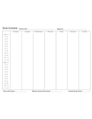 21+ Study Schedule Templates - PDF, Docs
