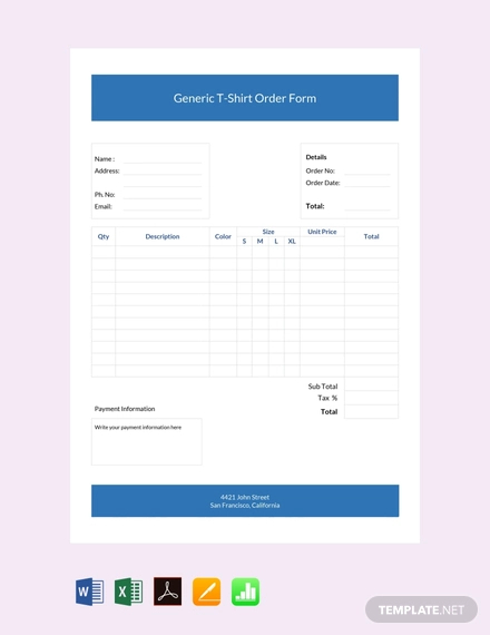 27+ T-Shirt Order Form Templates - PDF, DOC