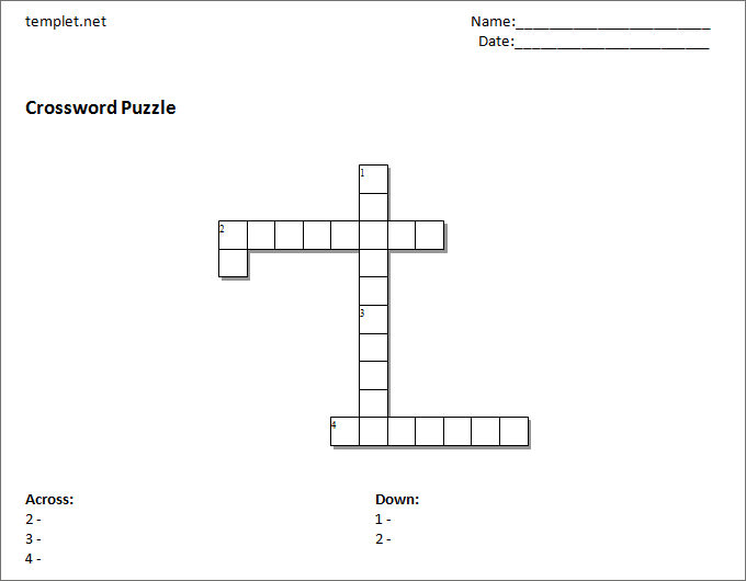 23+ Blank Crossword Template - Crossword Template