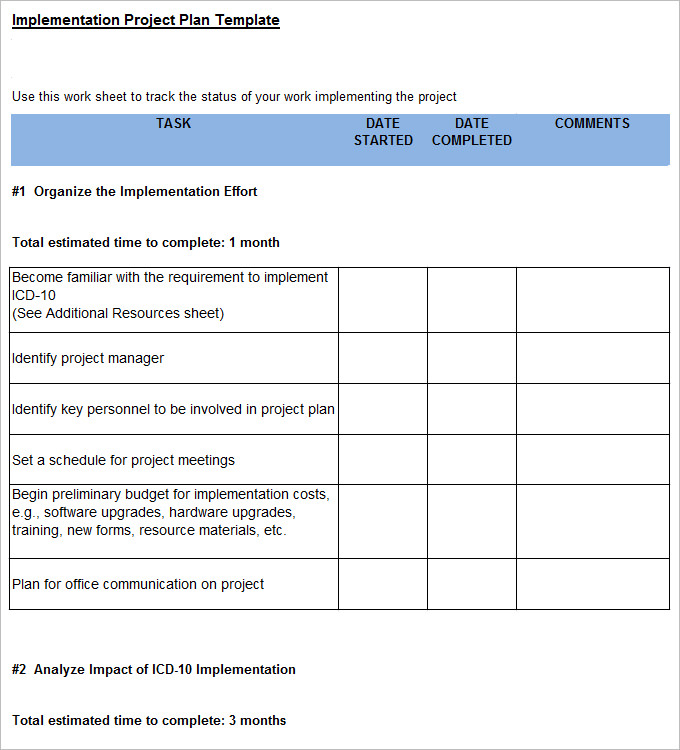 Business Implementation Plan Template Reportz725 web fc2