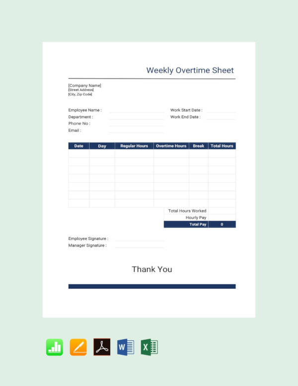 23+ Overtime Sheet Templates – Free Sample, Example Format Download ...