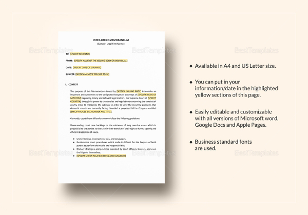 23+ Interoffice Memo Templates - Word, Google Docs, Apple Pages