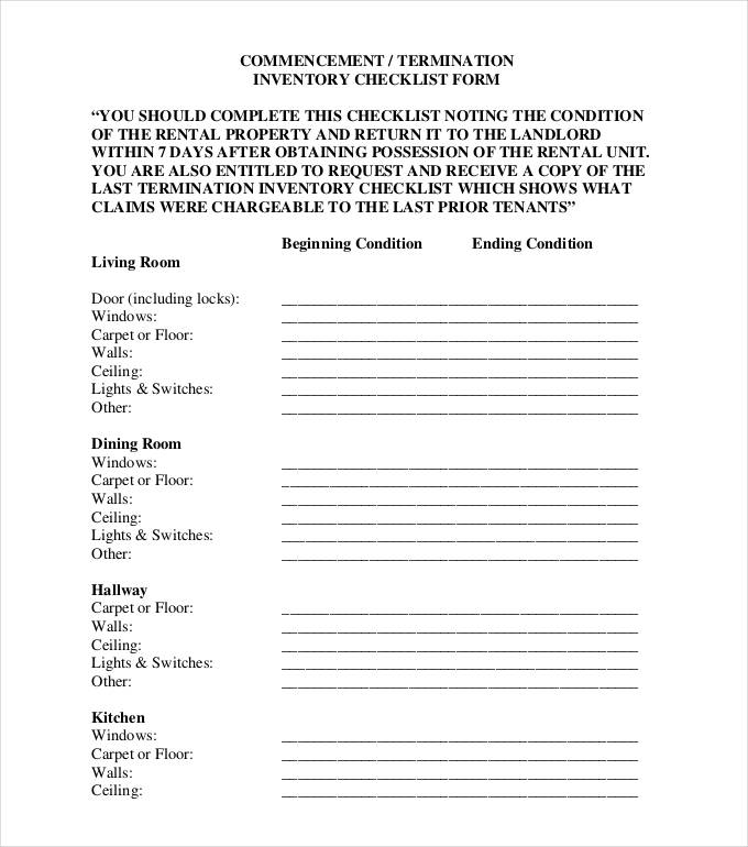 Inventory Checklist Template - 26+ Free Word, Excel, PDF Documents Download