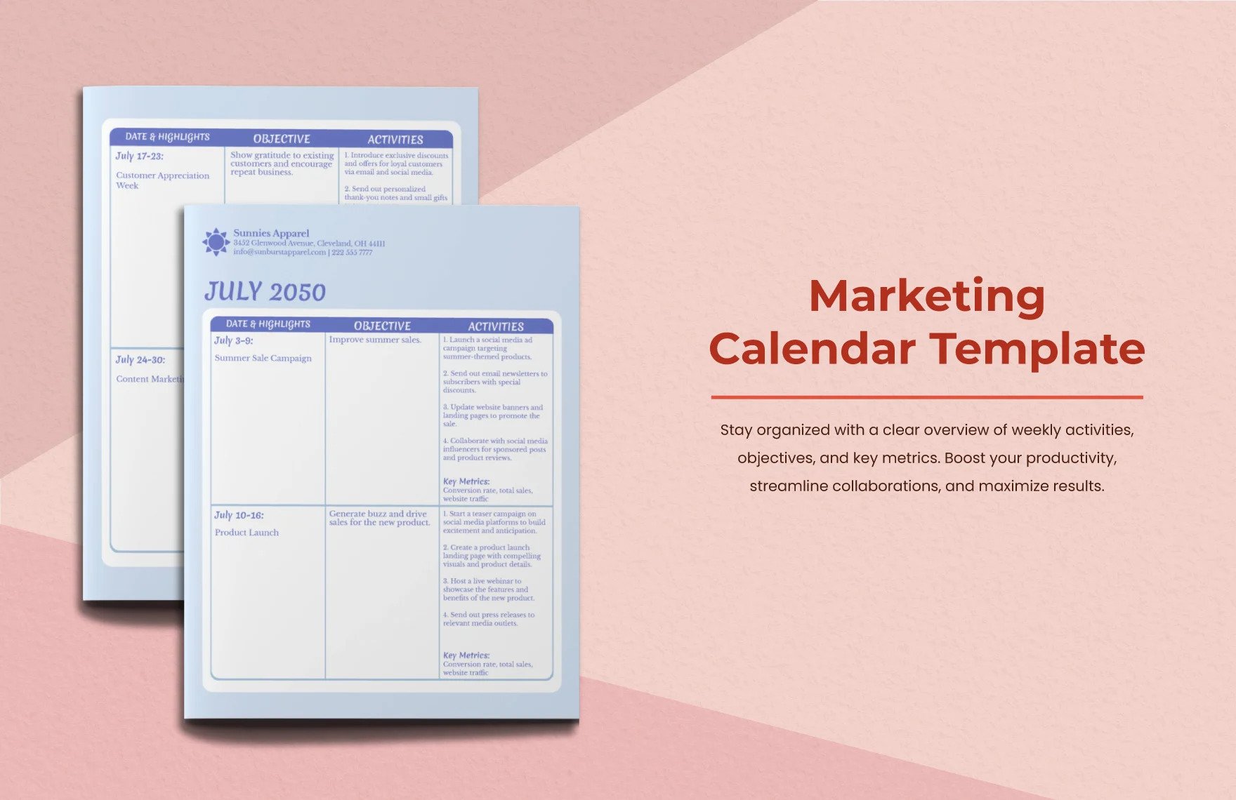 Marketing Calendar Template - 30+ Excel, PDF Documents Download