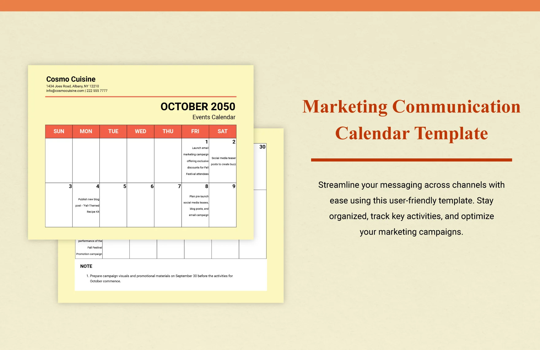 Marketing Calendar Template - 30+ Excel, PDF Documents Download
