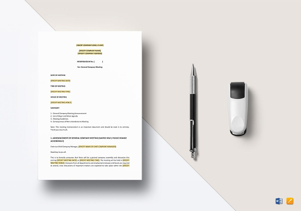 Meeting Memo Template - 22+ Word, PDF, Google Docs Documents Download