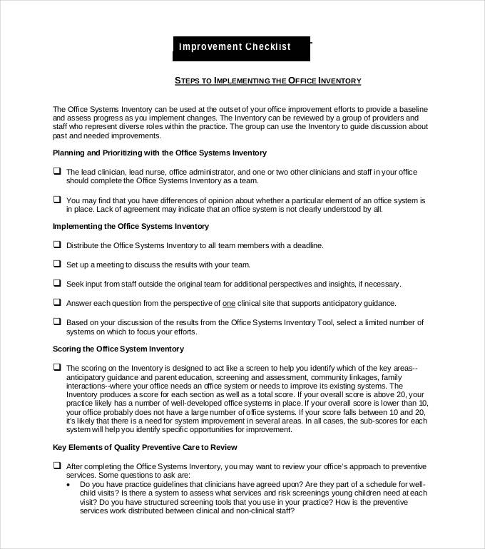 Inventory Checklist Template - 26+ Free Word, Excel, PDF Documents Download