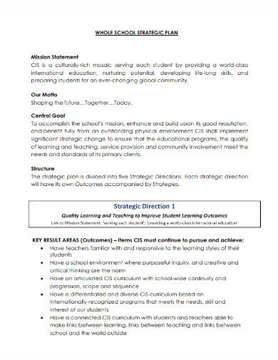 11+ Sample School Strategic Plan Templates in MS Word | PDF | Pages ...