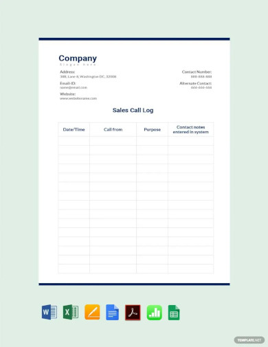29+ Call Log Templates - DOC, PDF, Excel