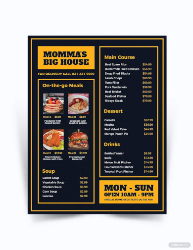 35+ Price Menu Templates - Free Sample, Example Format Download!