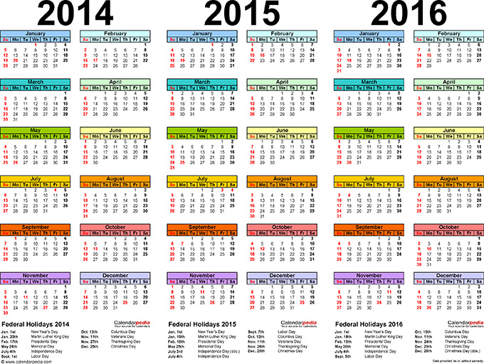 16 Best Academic Calendar Templates 2015 Free Download