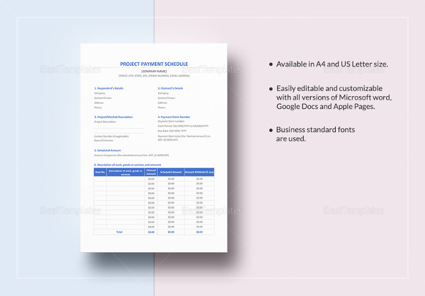 34+ Payment Schedule Templates - Word, Excel, PDF