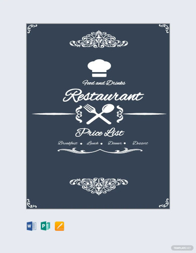 35+ Price Menu Templates - Free Sample, Example Format Download!