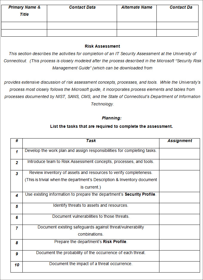 Risk Analysis Template – 7+ Word, PDF Documents Download