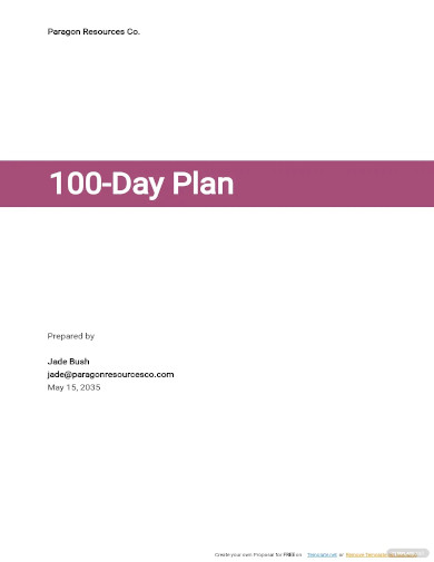 11+ Sample 100 Day Plan Templates Download for PDF, Word, Docs Format