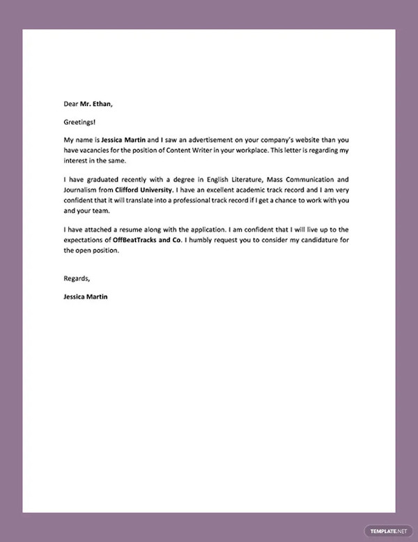 34+ Word Cover Letters Free Download