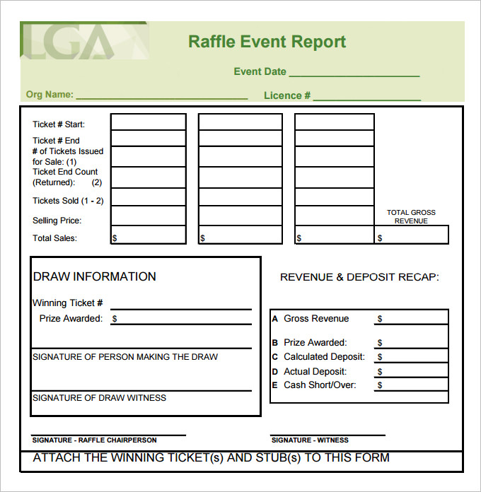 9+ Raffle Sheet Template - Word, PDF