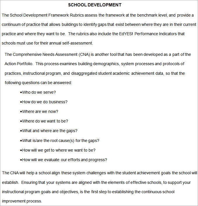 11+ School Development Plan Templates - Word, PDF, Google Docs, Apple Pages