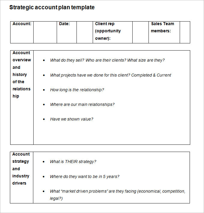 Strategic Account Plan Template - 8+ Free Word, PDF Documents Download
