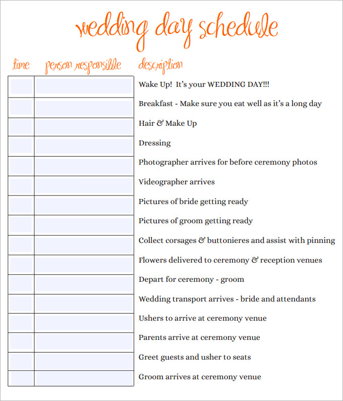 Wedding Day Template Free