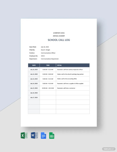 29+ Call Log Templates - DOC, PDF, Excel
