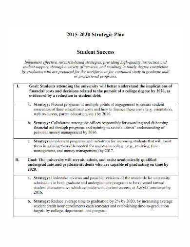11+ Sample School Strategic Plan Templates in MS Word | PDF | Pages ...